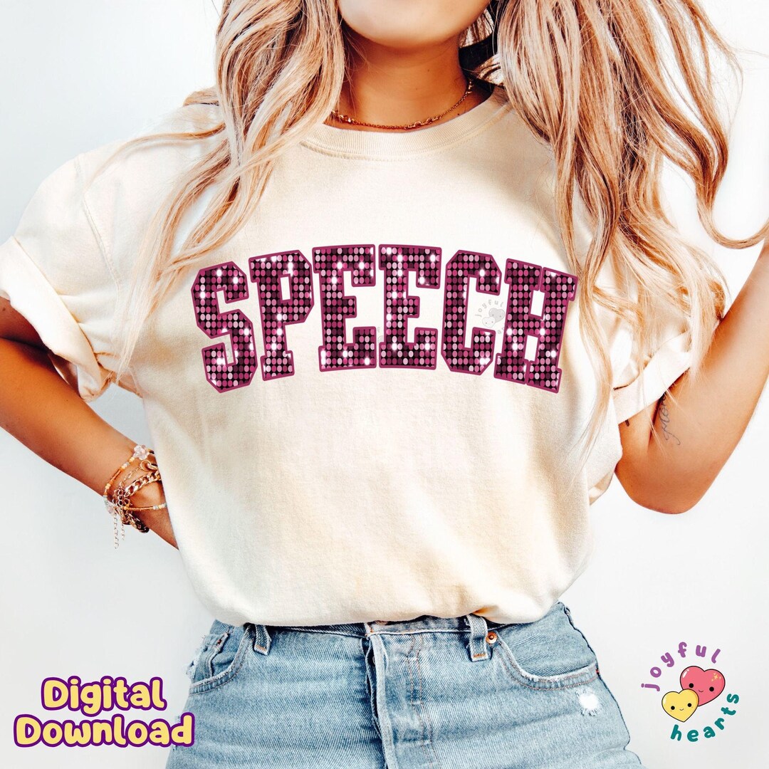 Speech PNG SLP Png Faux Glitter Sequins Sublimation Design Speech ...
