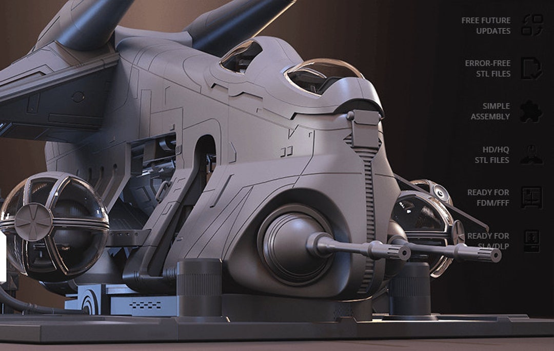 Star Wrs Laat/i Gunship 3D STL File,laat/i Gunship Figure,3d Printing ...