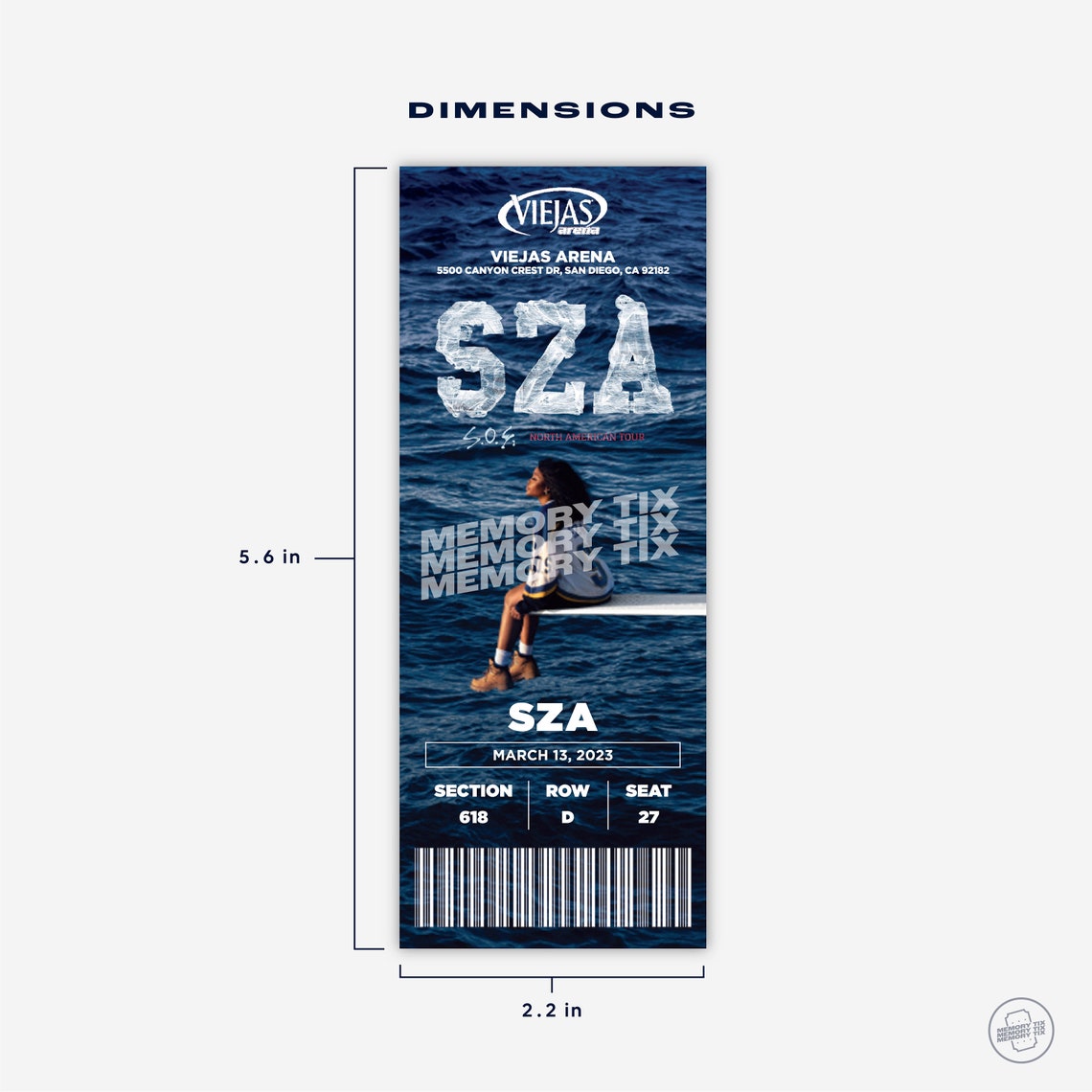 Custom SZA SOS Tour Ticket Personalized Concert Ticket - Etsy