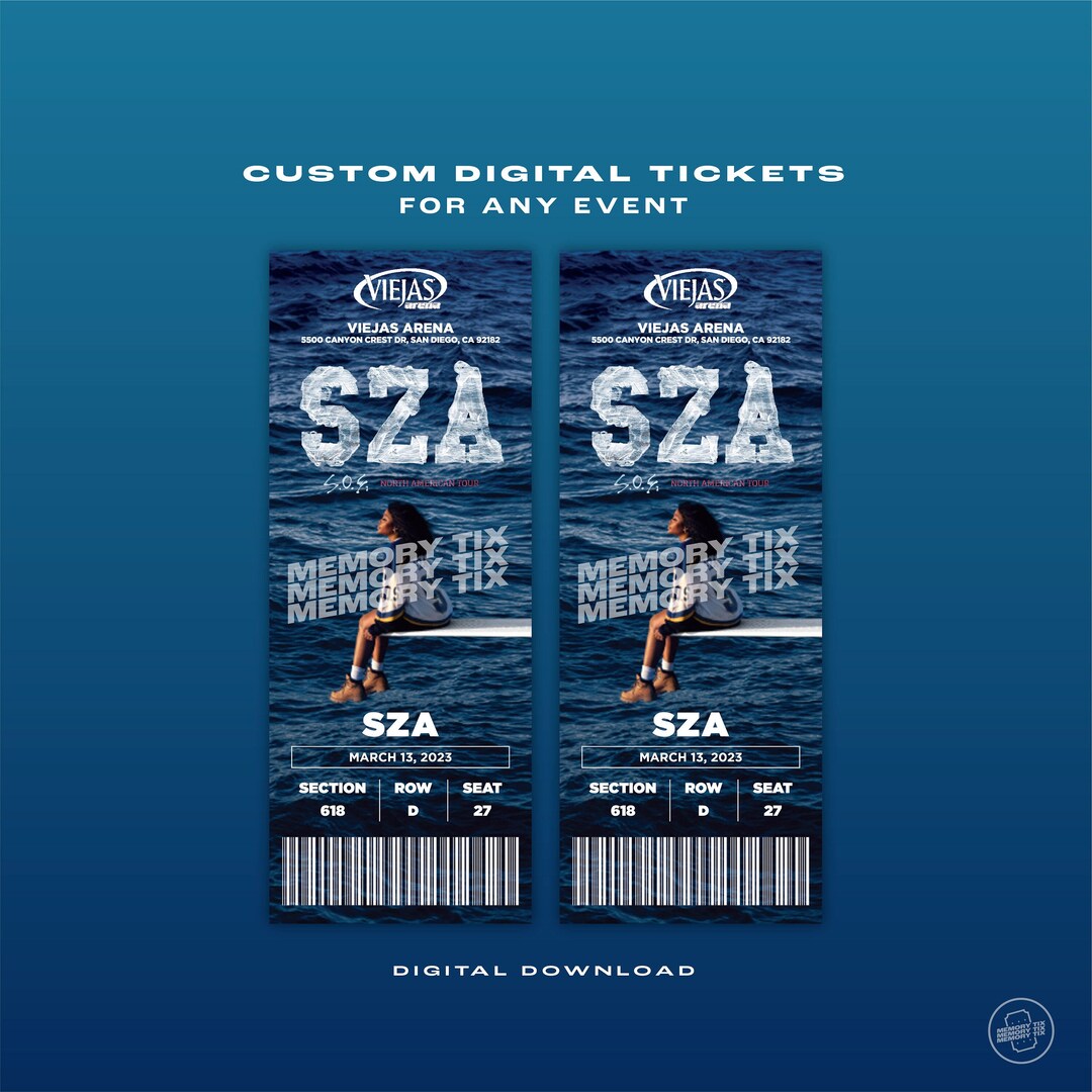 Custom SZA SOS Tour Ticket, Personalized Concert Ticket, Digital Ticket ...