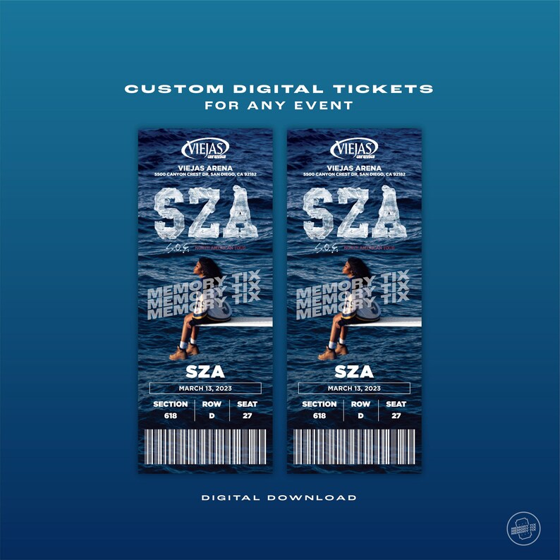 Custom SZA SOS Tour Ticket, Personalized Concert Ticket, Digital Ticket ...