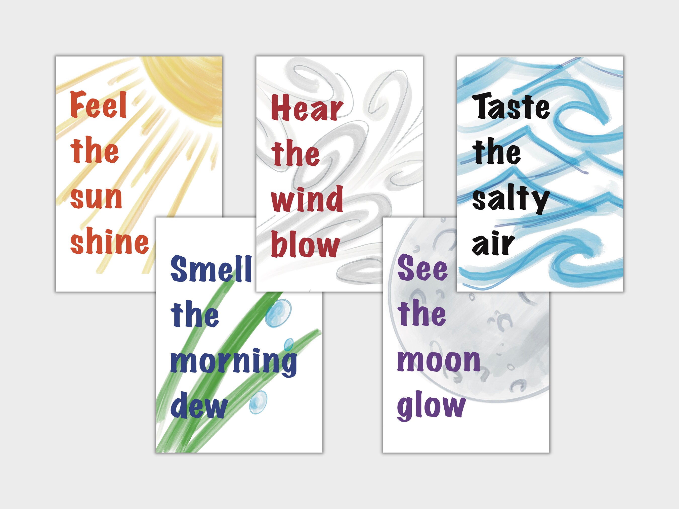 Nature Five Senses Wall Art - Etsy