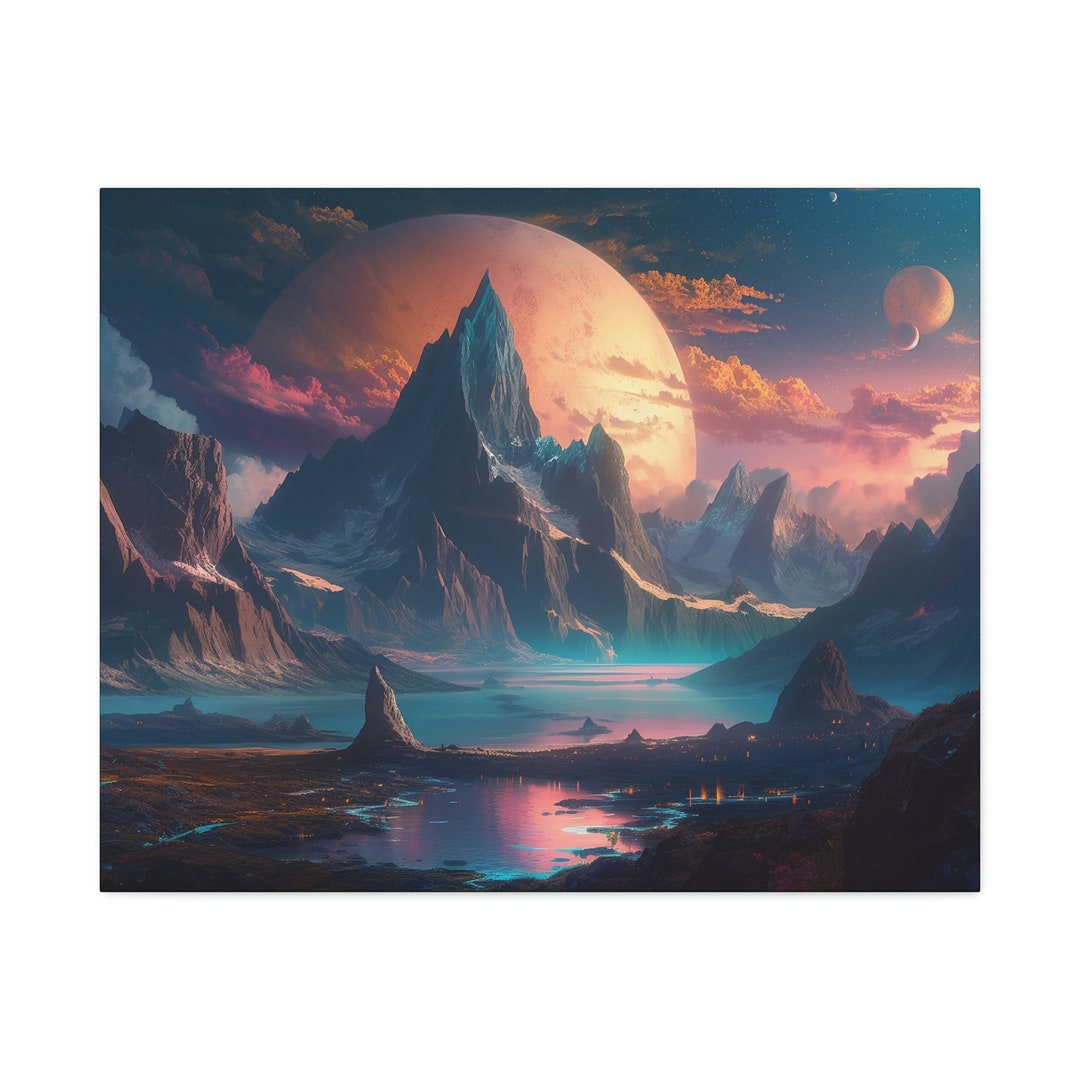 Celestial Tundra (horizontal): Alien, Mountain Tundra, Surreal Sky ...