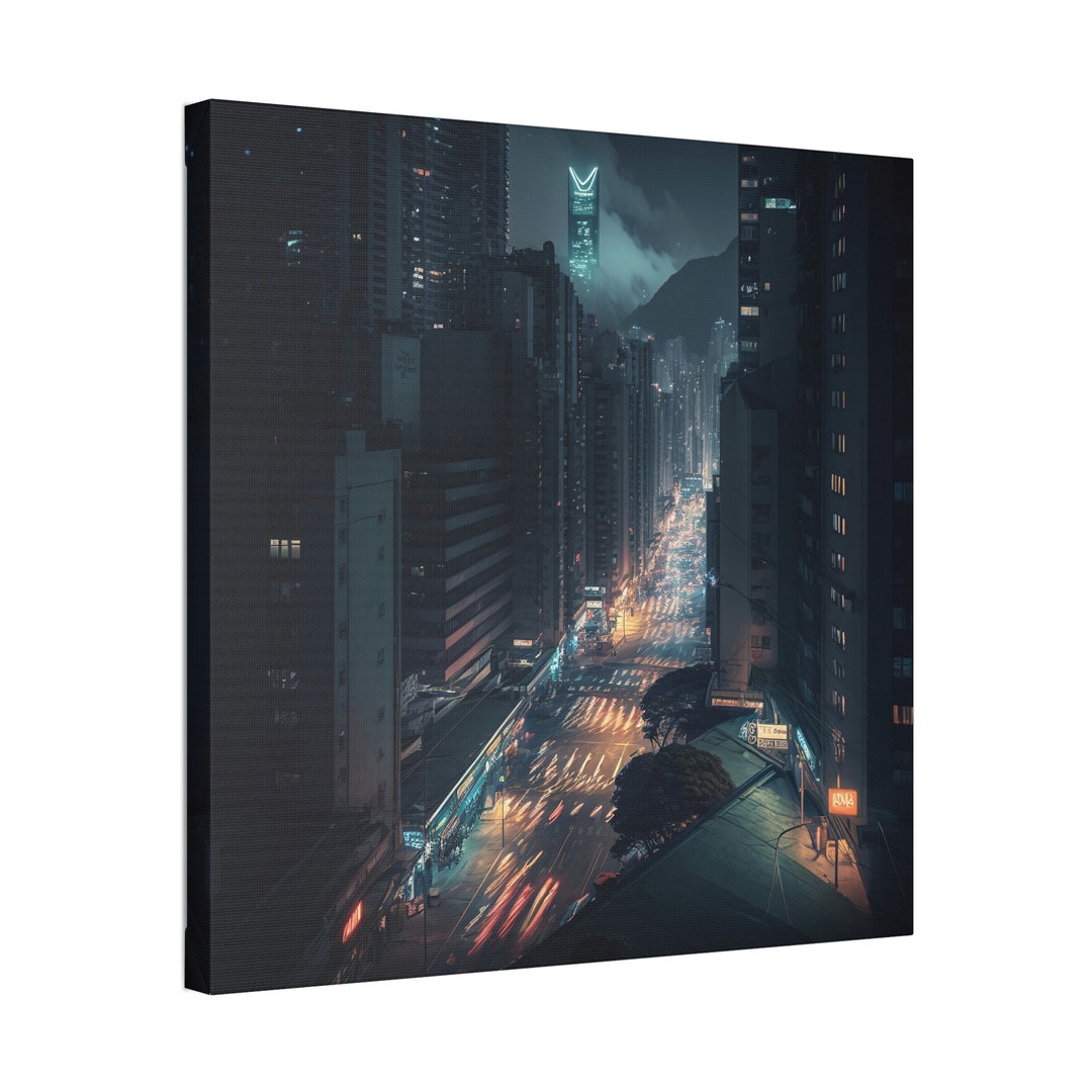 Urban Jungle (square): Hong Kong Cityscape Nighttime City View ...