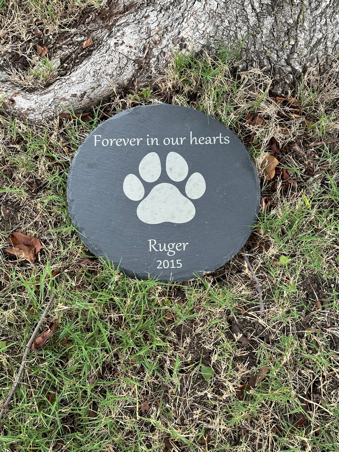 Pet Memorial Stone Pet Memorial Gift Pet Memorial Round Slate Grave ...