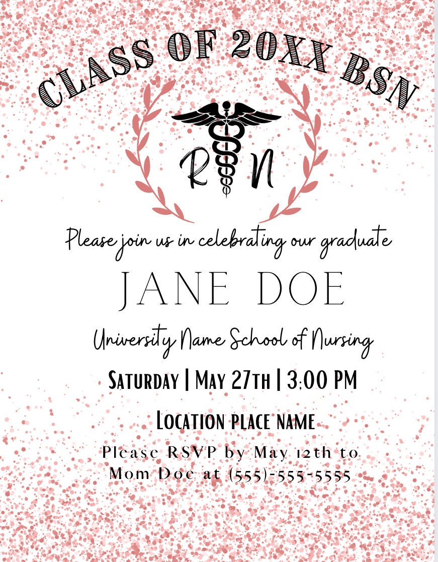 Nursing School Graduation Invitation - Etsy