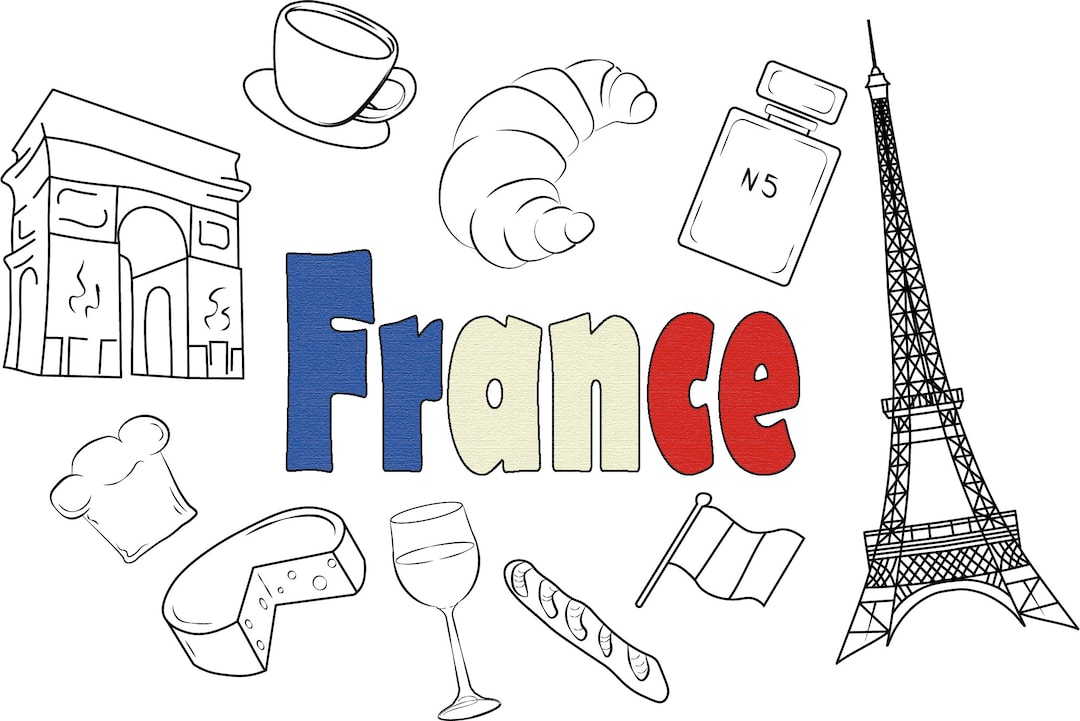 FRANCE Bundle. Clipart. Sticker. Transparent. PNG. 1200ppi. Graphic ...