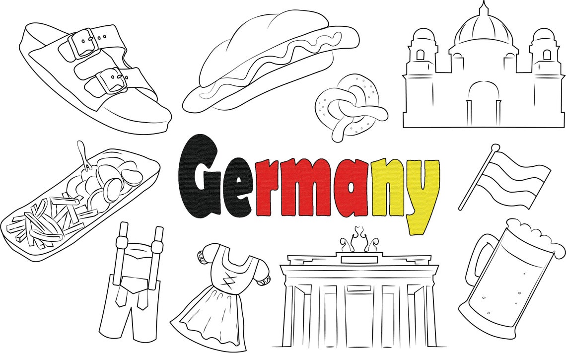 GERMANY Bundle. Clipart. Sticker. Transparent. PNG. 1200ppi. Graphic ...