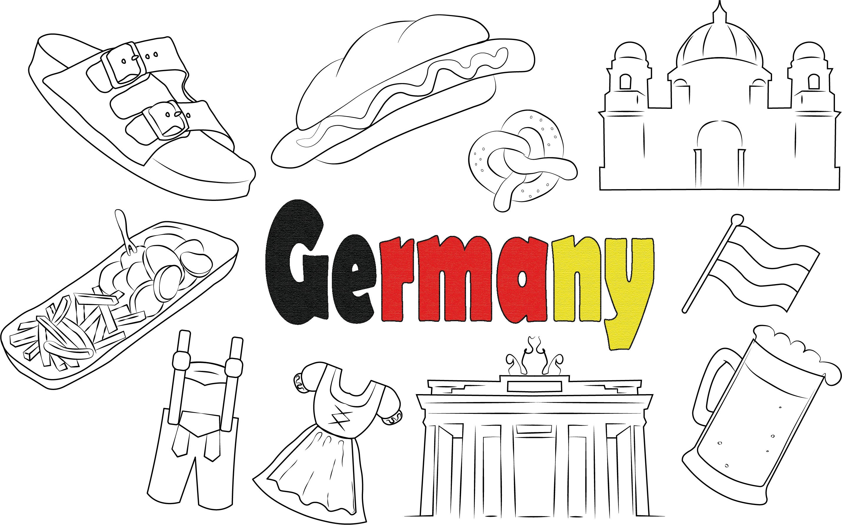 GERMANY Bundle. Clipart. Sticker. Transparent. PNG. 1200ppi. Graphic ...