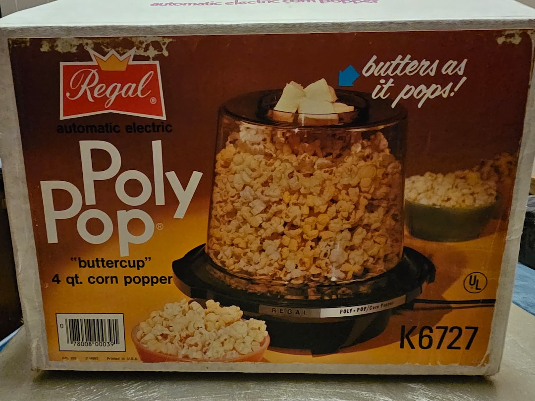 Vintage 1970's Regal Poly Pop Electric Buttercup 4-quart Corn Popper - Etsy