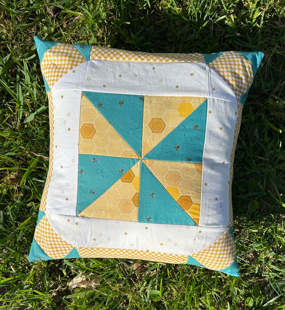 Honey Blossom Block Pillow- Cute Must Have! Interchangeable Case! - Etsy