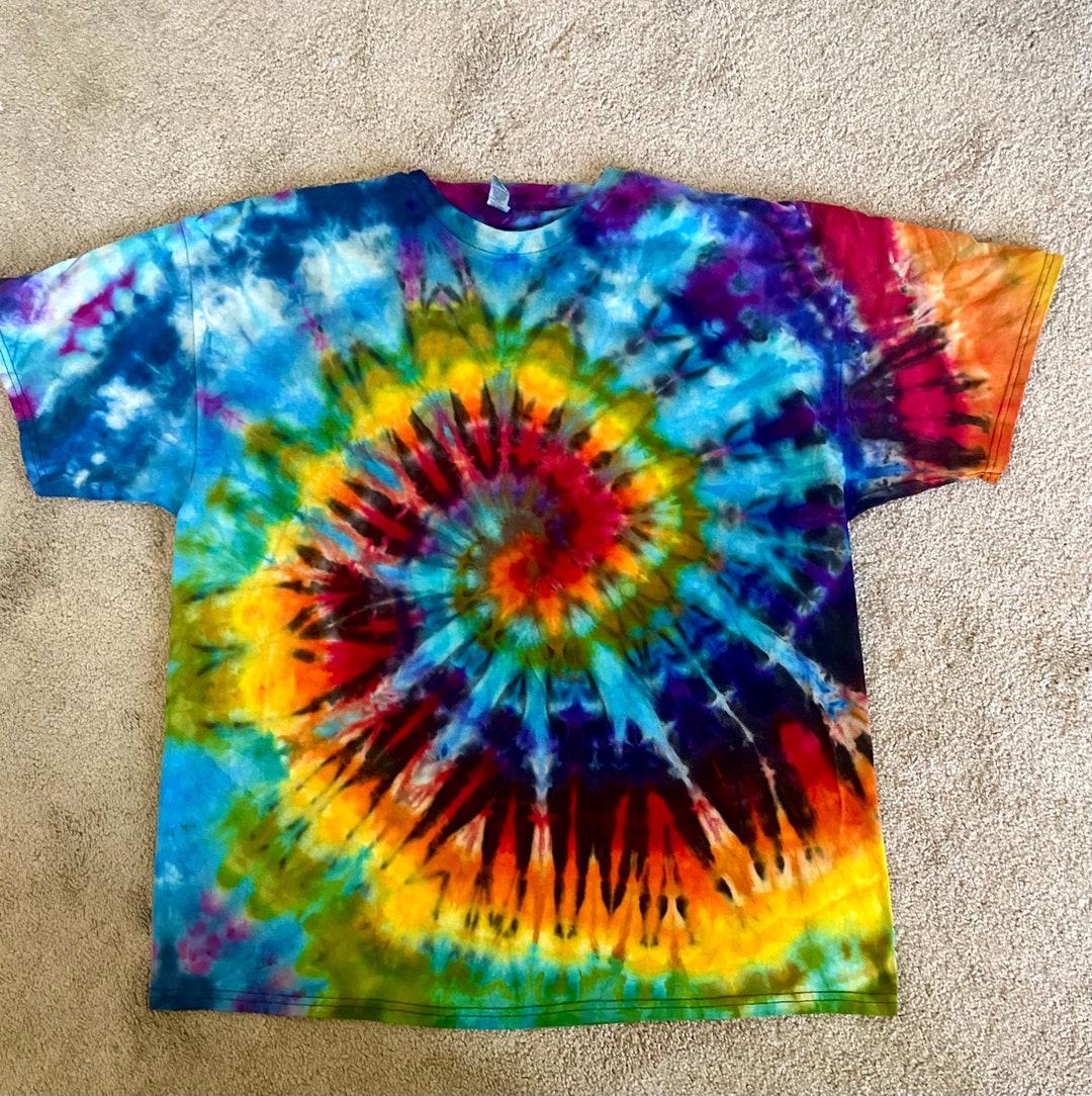 Reverse Rainbow Spiral Tie Dye Shirt Rainbow Ice Dye Shirt Etsy