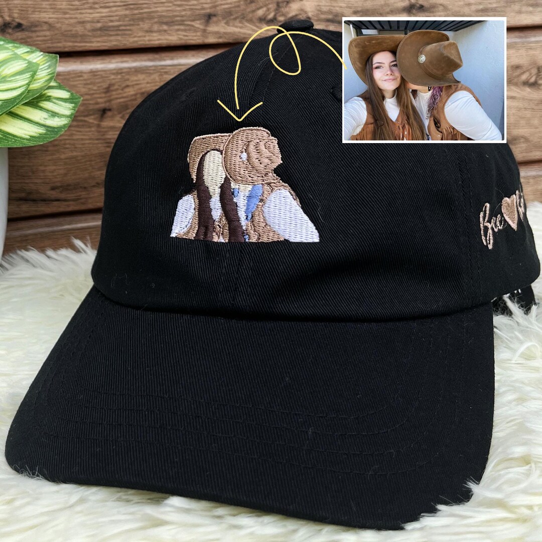 Embroidery Couple Cap - Personalize Hat Custom Embroidery People ...