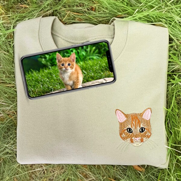 Embroidered Cat - Etsy