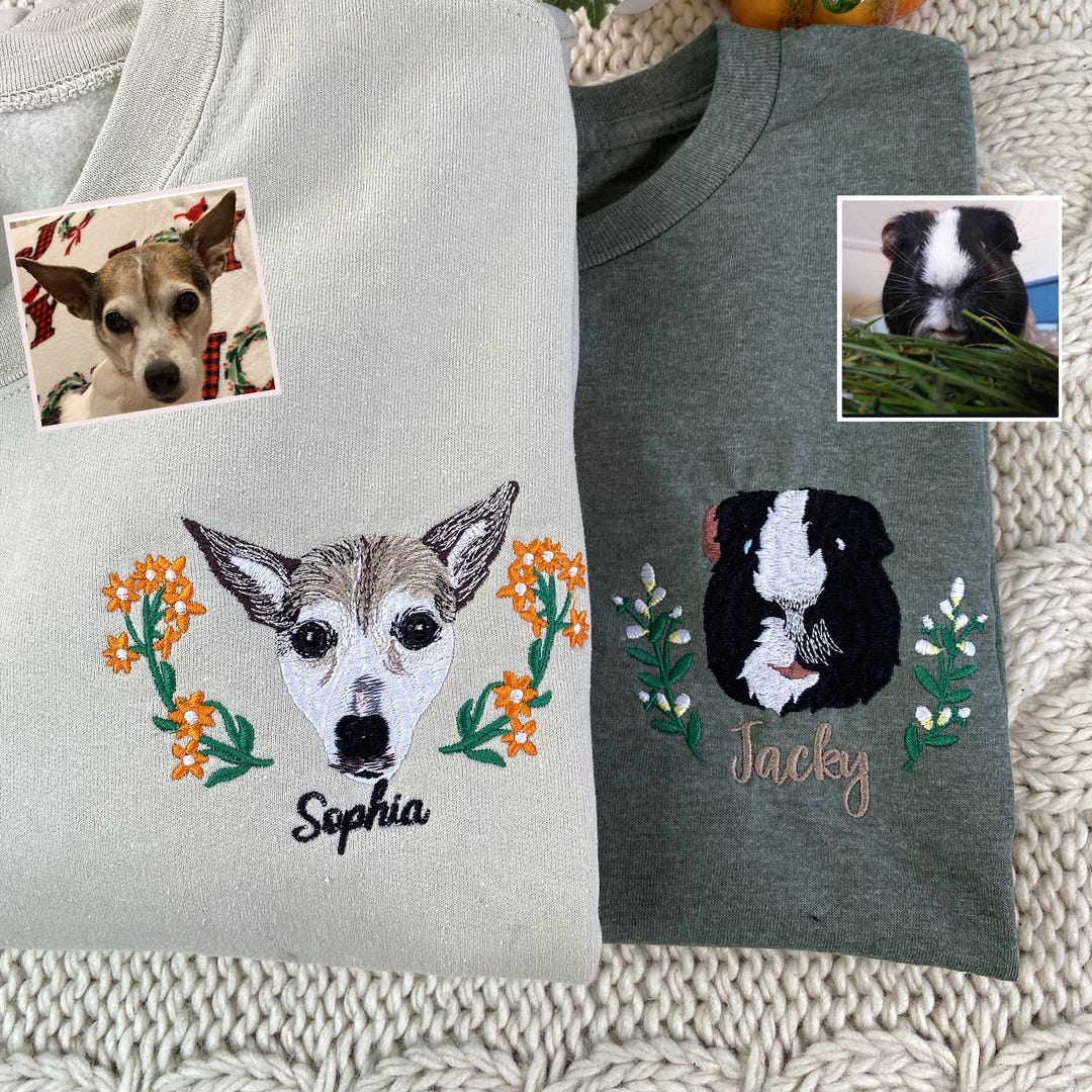 Custom Pet Embroidered Sweatshirt, Custom Pet Shirt, Dog Dad, Cat Mom ...