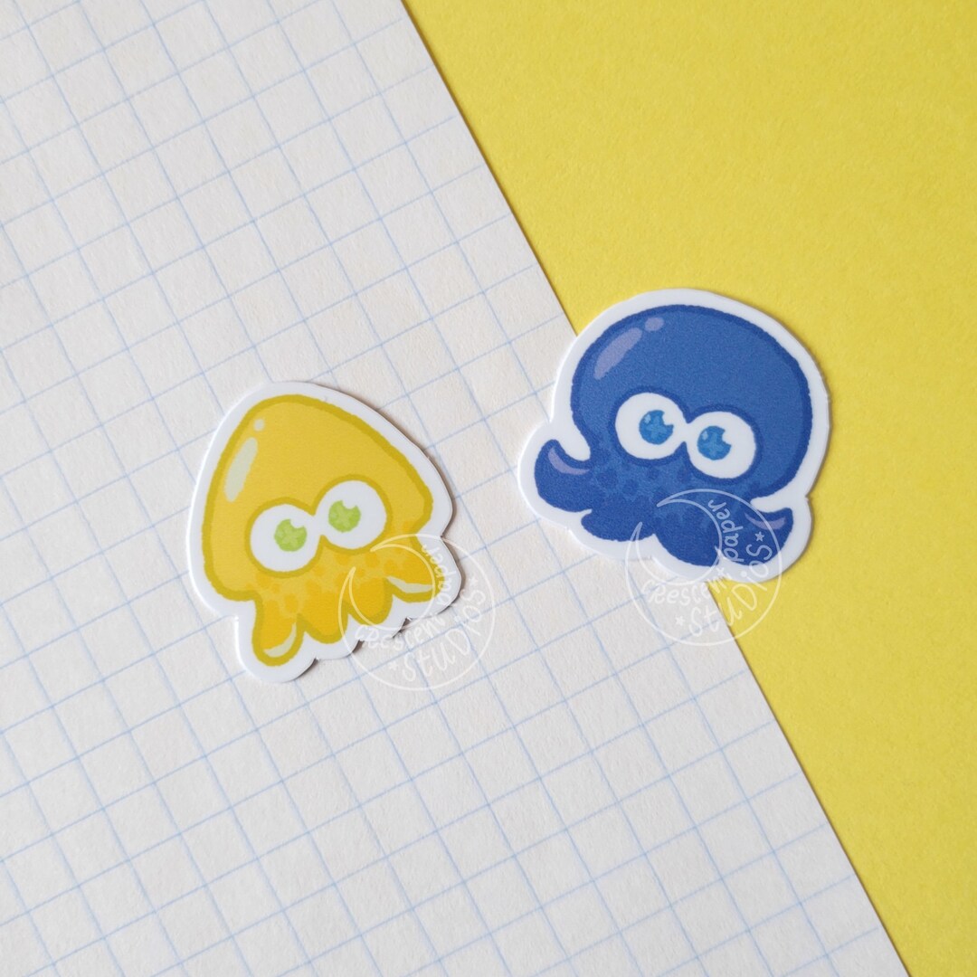 Mini Squiddo and Octo Set of 2 Waterproof Kawaii Sticker - Etsy