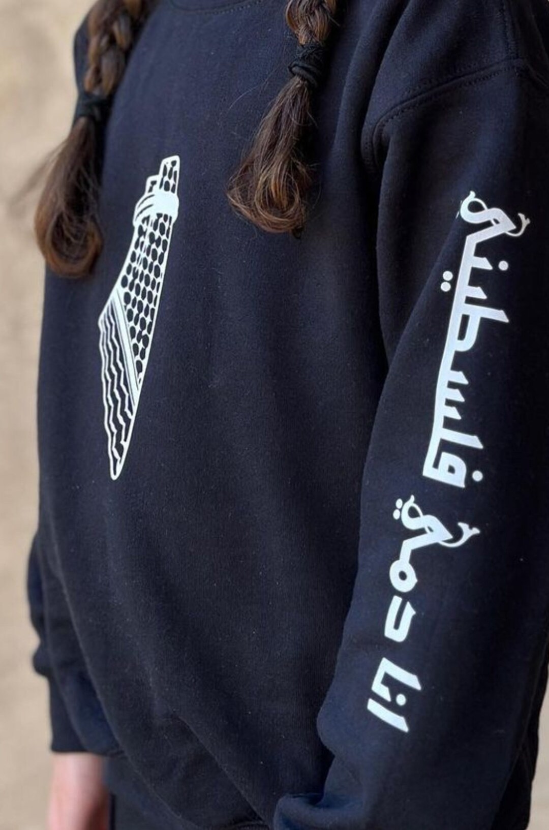 Palestine Map/kufeya Ana Dammi Falasteni on Sleeve Sweatshirt - Etsy