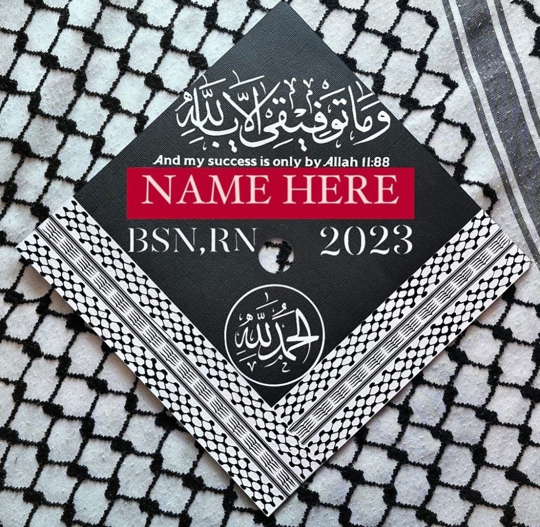 Graduation Cap With Arabic Writing/ Palestine Kofeye - Etsy