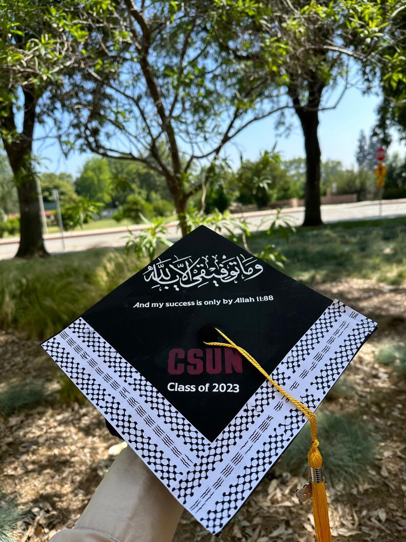 Graduation Cap With Arabic Writing/ Palestine Kofeye - Etsy