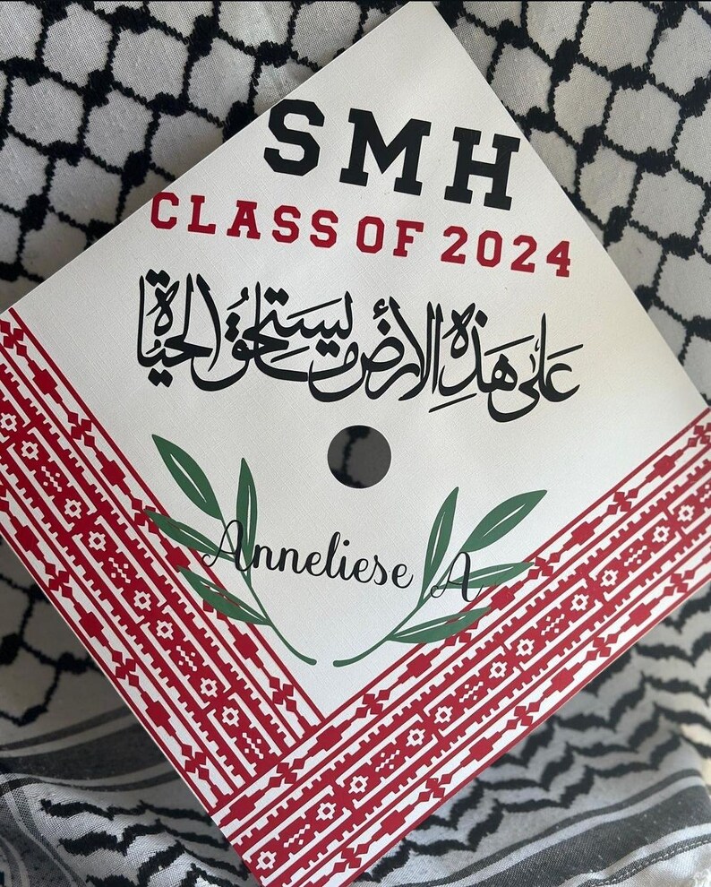 Graduation Cap With Arabic Writing/ Palestine Embroidery (tatreez ...