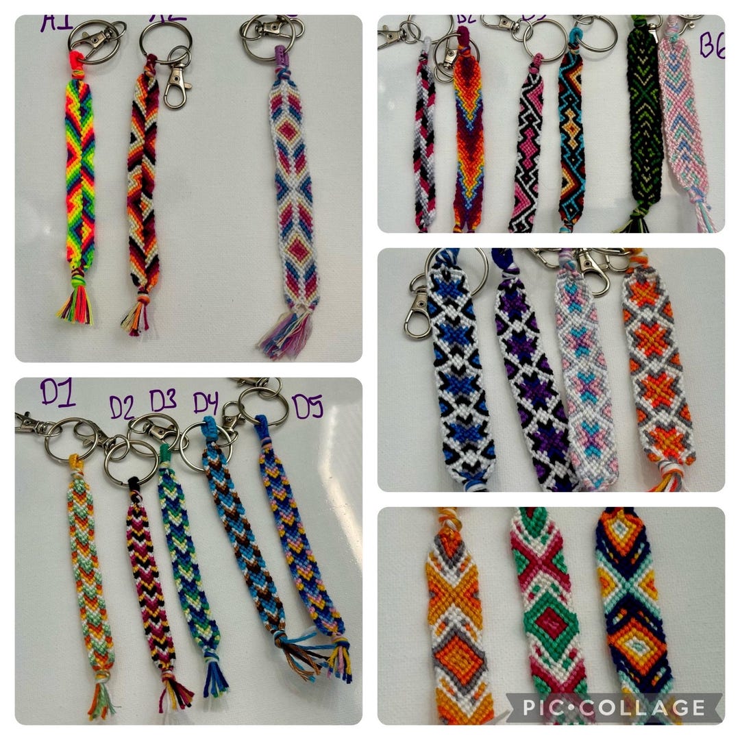 Friendship Bracelet Styled Keychain - Etsy