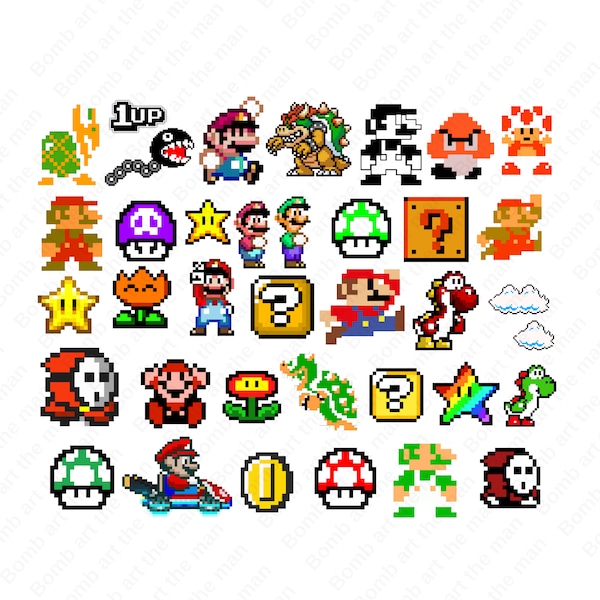 Super Mario 2 Mario Pixel Art - Etsy New Zealand