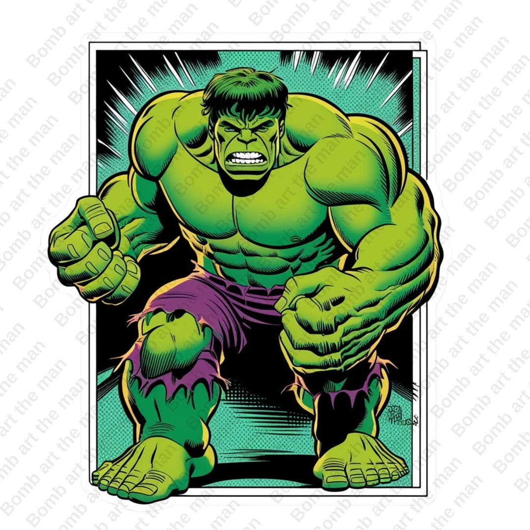 Hulk Clipart, Hulk Png, Super Hero Png, Hulk Comic Design, Instant ...