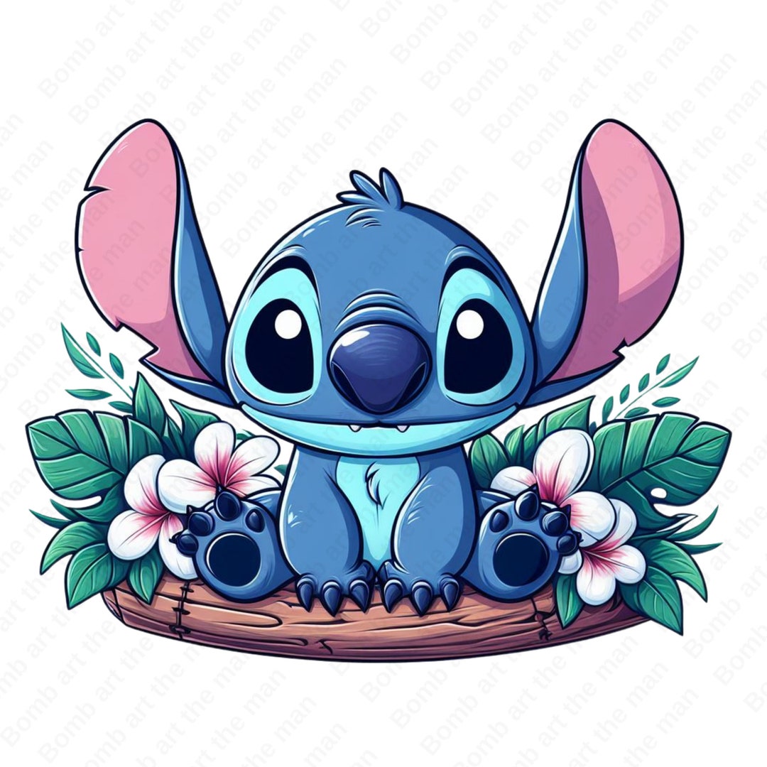 Stitch With Flowers Clipart, Cute Stitch Clipart, Stitch Png ...