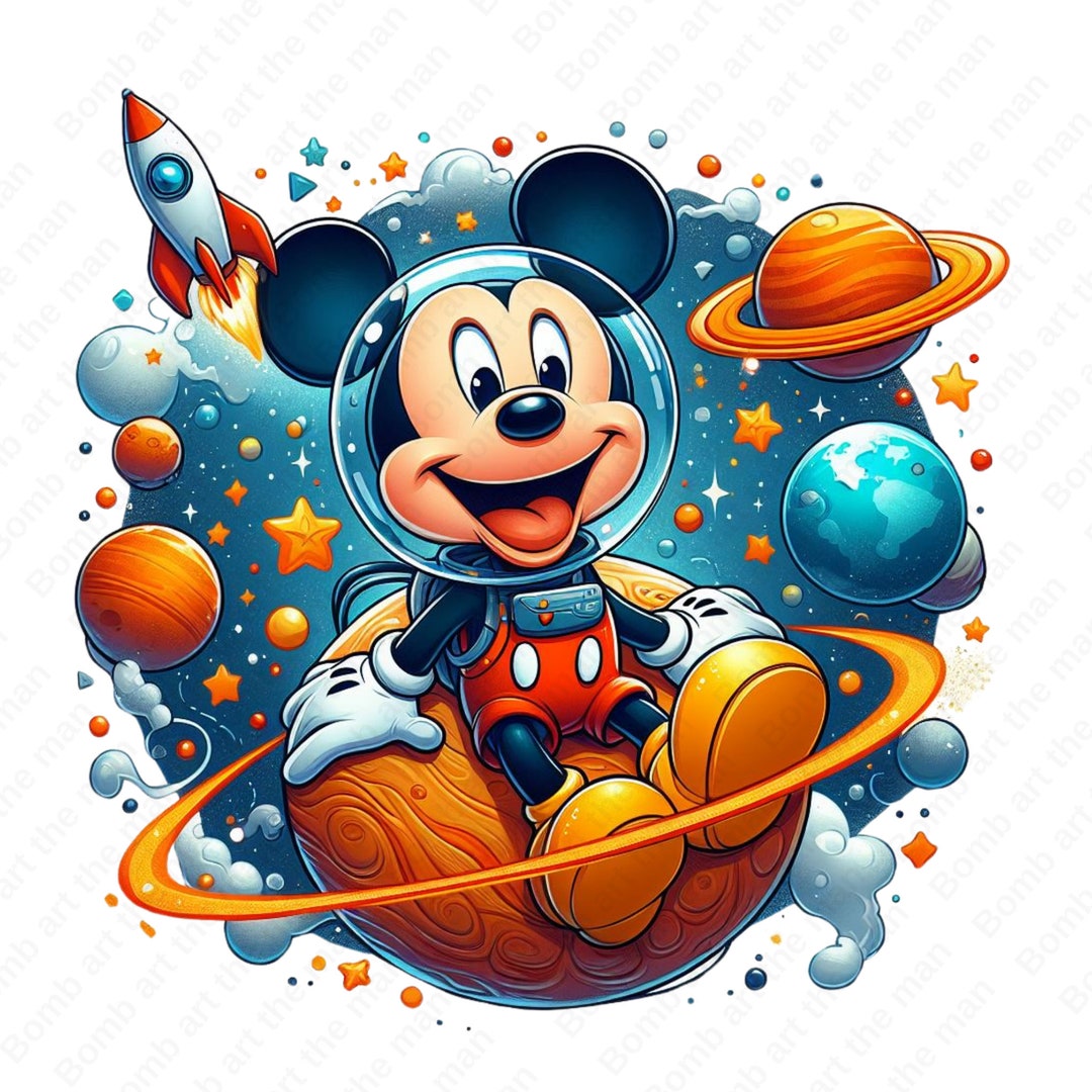 Mickey Mouse Space Clipart, Cute Mickey Png, Mickey Mouse Png, Instant ...