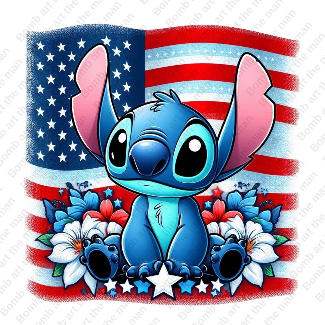 Stitch America Clipart, Stitch and Usa Flag, Cute Stitch Png ...