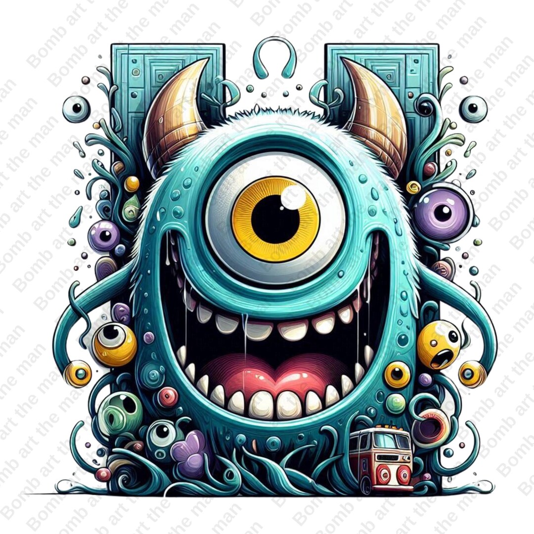 Cute Monster Clipart, Monster Png, Transparent Design, Instant Download ...