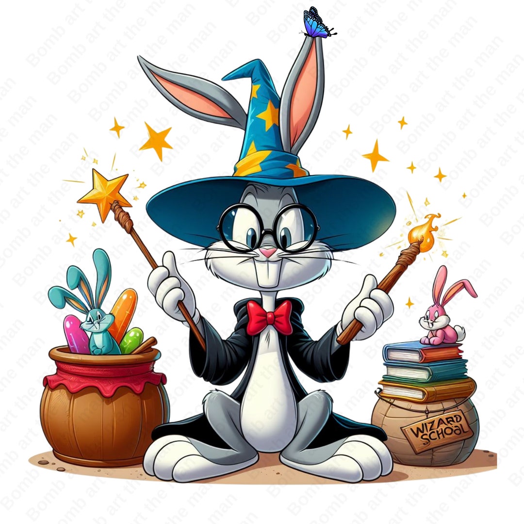 Bugs Bunny Wizard Clipart, Bugs Bunny Png, Magic School Clipart ...