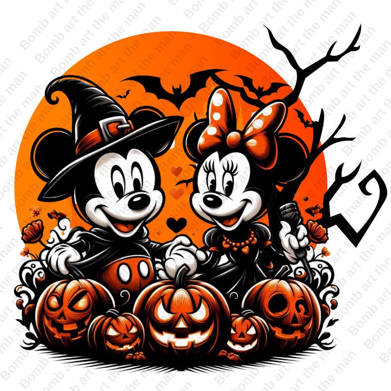 Mickey Mouse Halloween Clipart, Minnie Mouse Clipart, Happy Halloween ...