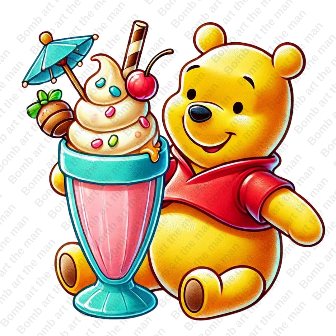 Winnie the Pooh Milkshake Clipart, Winnie the Pooh Kitchen Chef Png ...