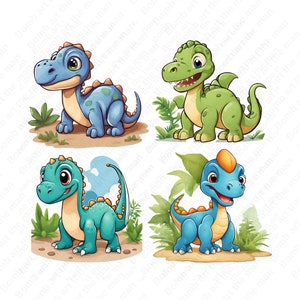 Cute Dinosaur Bundle, Baby Dinosaur Png, Cartoon Dinosaur, Transparent ...