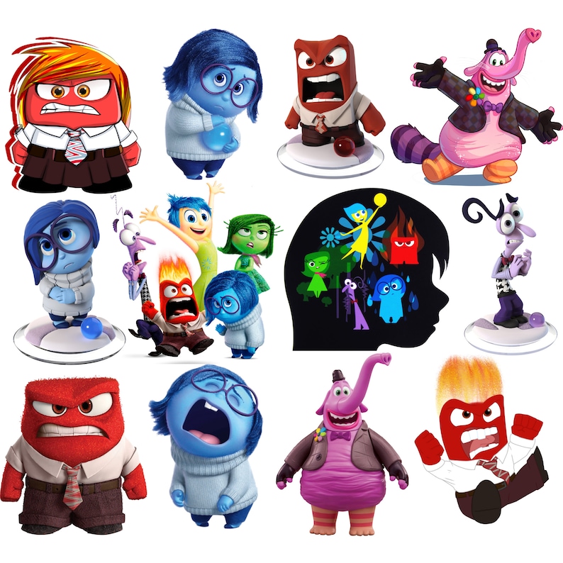 Paquete Inside Out png, conjunto de imágenes prediseñadas Inside Out ...