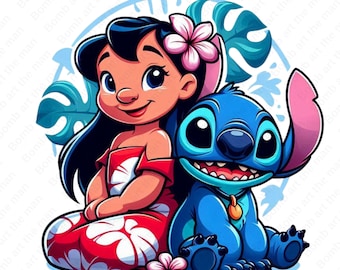 Cute Stitch Clipart, Stitch Png, Cute Cartoon Character, Transparent Design, Instant Download ...