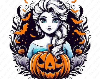 Halloween Clipart, Princess Elsa Clipart, Happy Halloween, Pumpkin ...