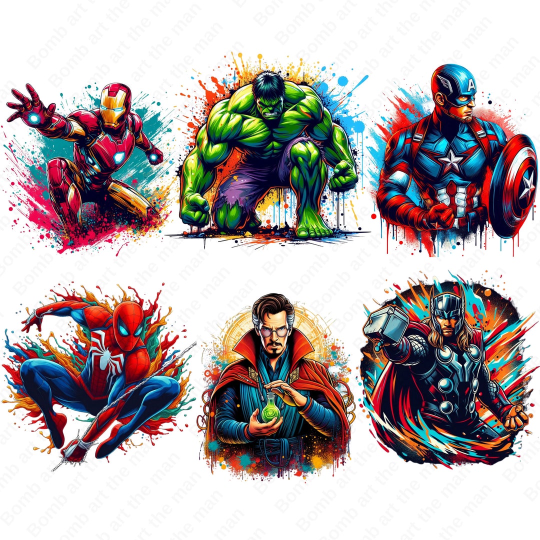 Super Heroes Png Bundle, Super Heroes Set, Super Hero Clipart Set, Hero ...