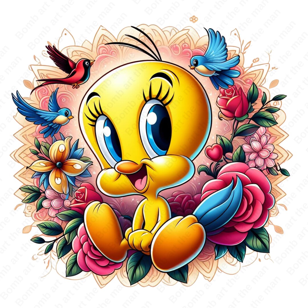 Tweety Clipart, Tweety Png, Cute Cartoon Clipart, Transparent Design ...