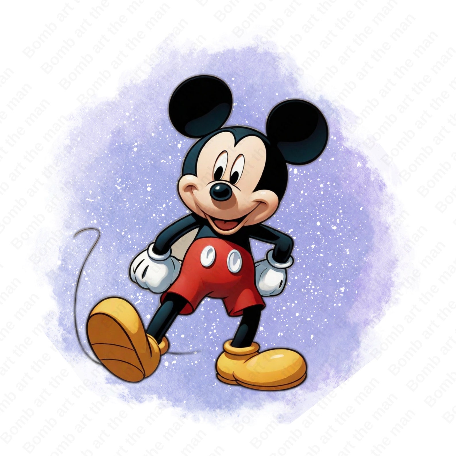 Cute Mickey Mouse Clipart, Mickey Mouse Clipart, Watercolor Background ...