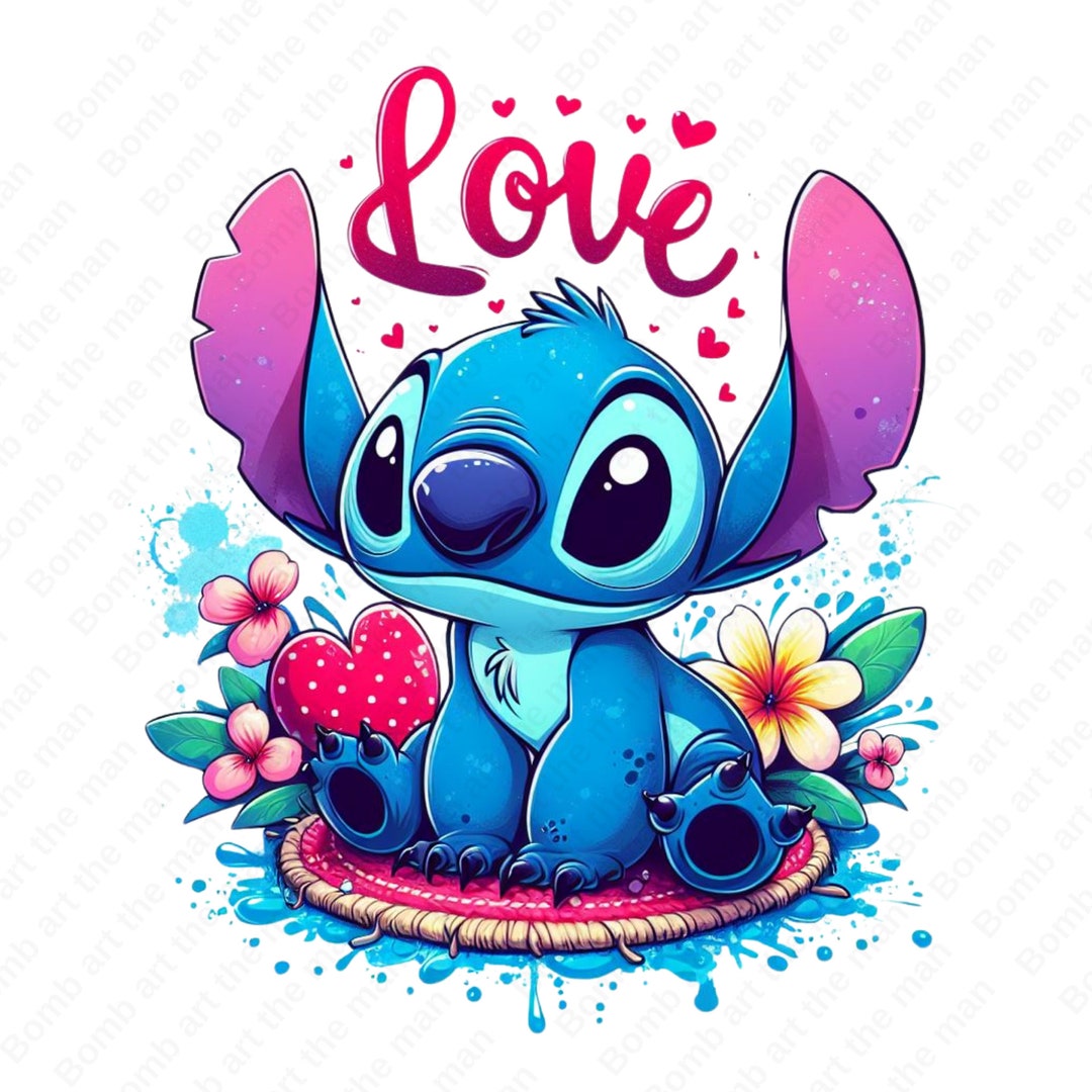 Stitch Love Clipart, Stitch Png, Cute Stitch Design, Instant Download ...