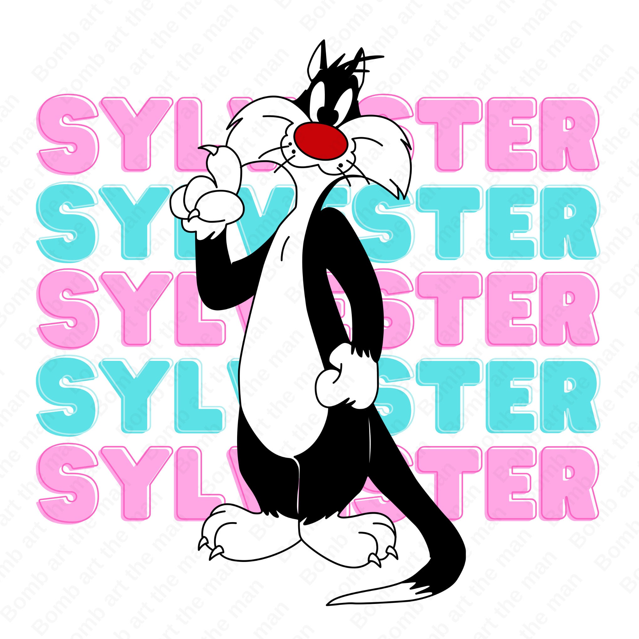 Sylvester cat png, sylvester cat clipart, fondo con nombre, diseño ...