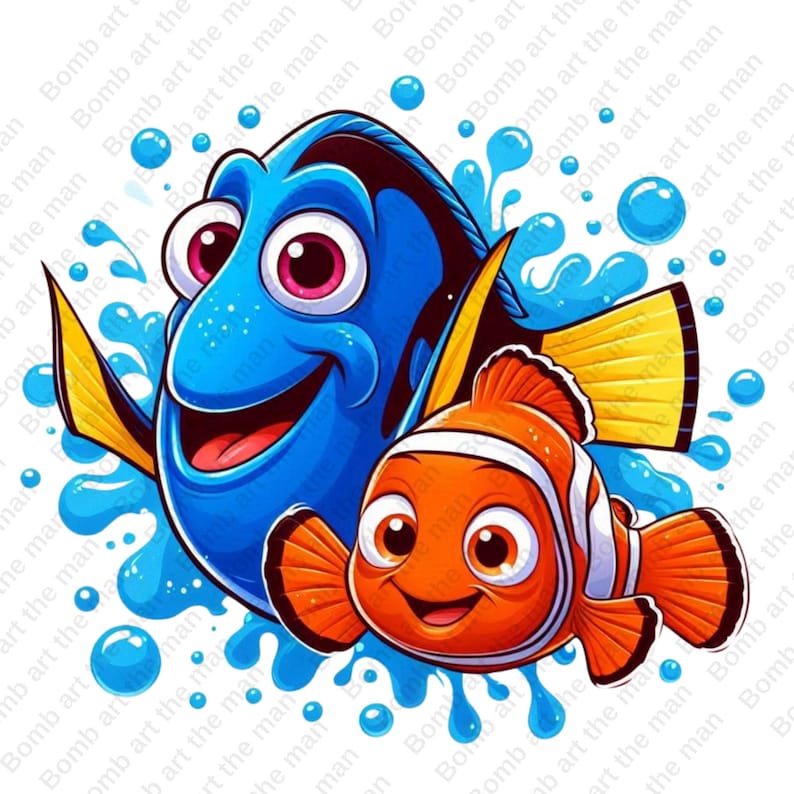 Nemo and Dory Png, Finding Nemo Clipart, Cute Nemo Design, Instant ...