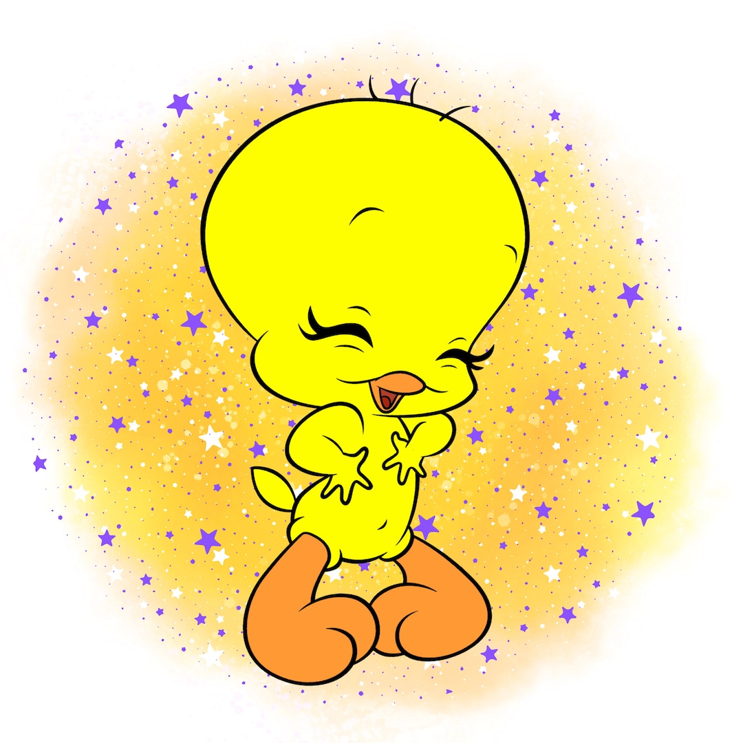 Cute Tweety Clipart, Tweety Bird Png, Watercolor Background, Instant ...