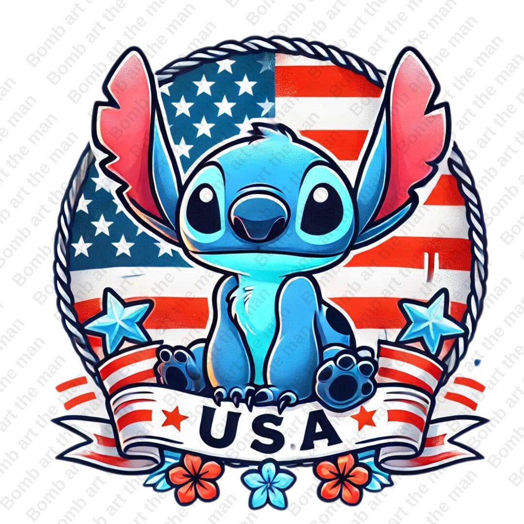 Stitch America Clipart, Stitch and Usa Flag, Cute Stitch Png ...