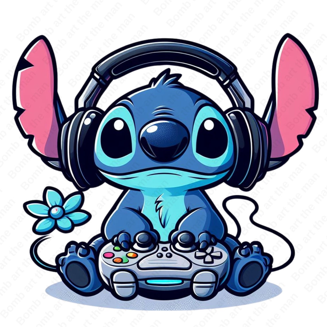 Stitch Clipart, Gamer Stitch Png, Cute Stitch Image, Transparent Design ...