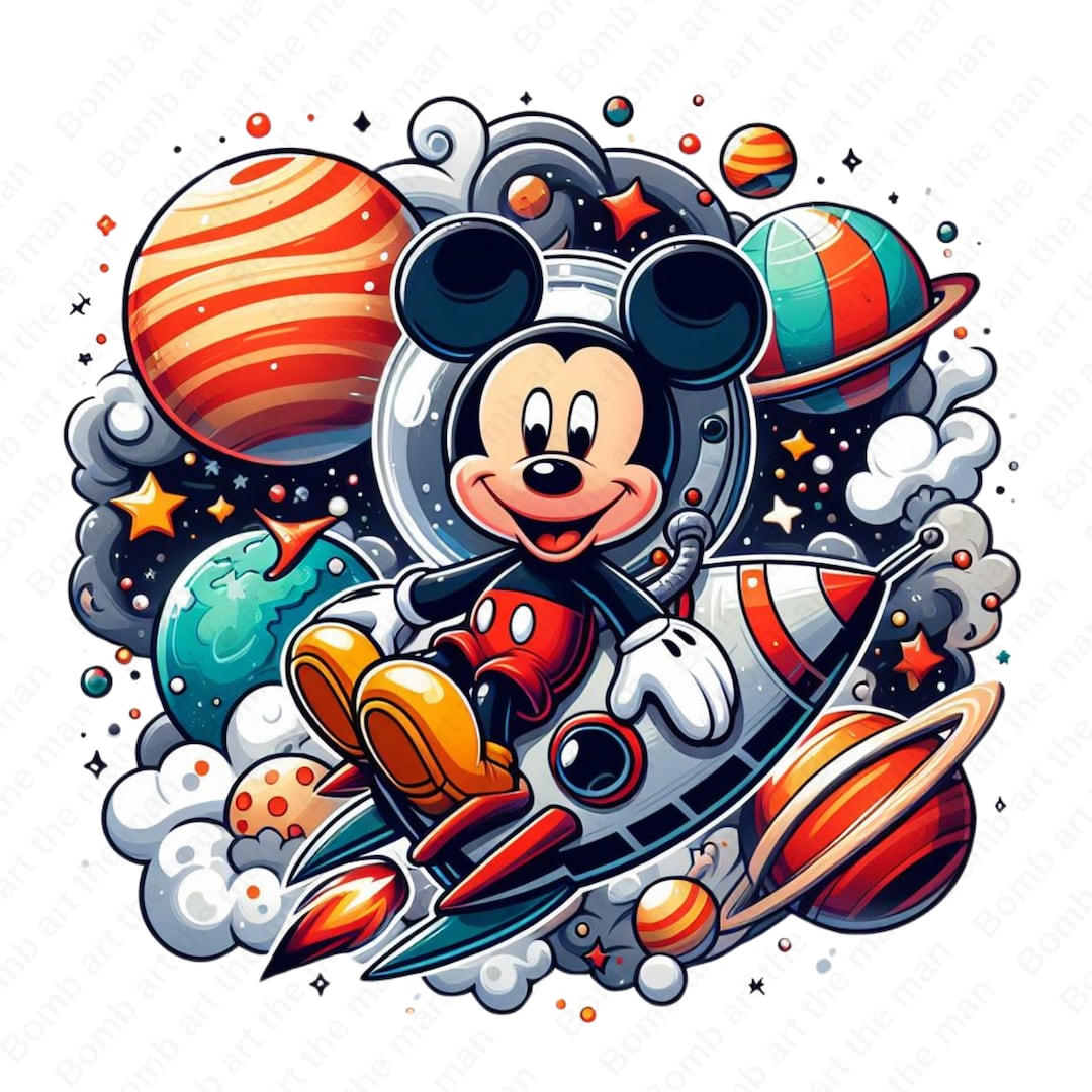 Mickey Mouse Space Clipart, Cute Mickey Png, Mickey Mouse Png, Instant ...