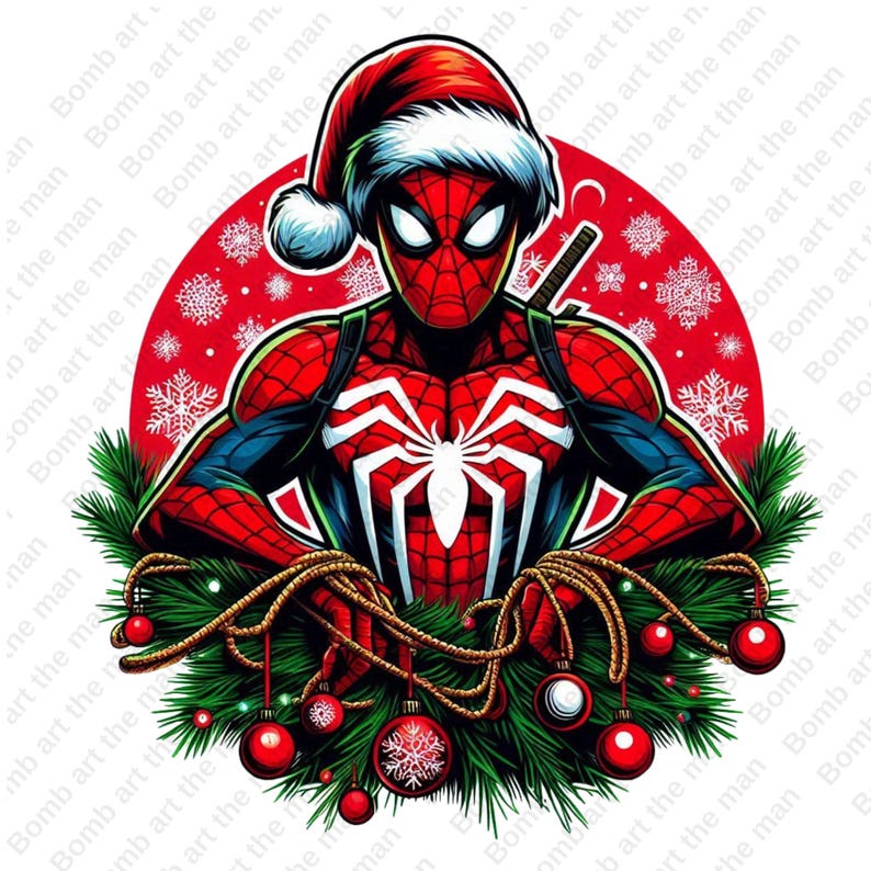 Spiderman Christmas Clipart, Spiderman New Year Design, Marry Christmas ...