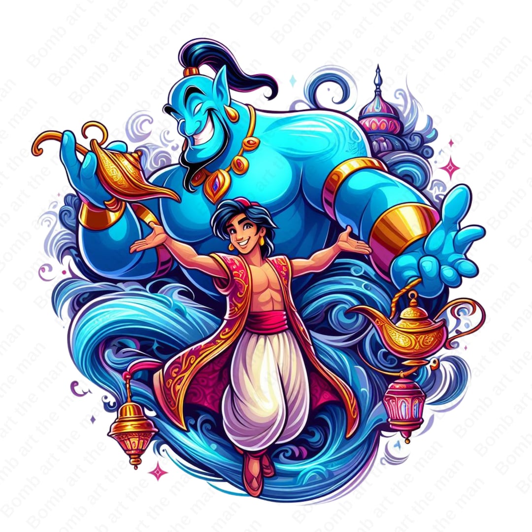 Aladdin and Genie Clipart, Aladdin Png, Genie Png, Aladdin Clipart, Instant Download - Etsy